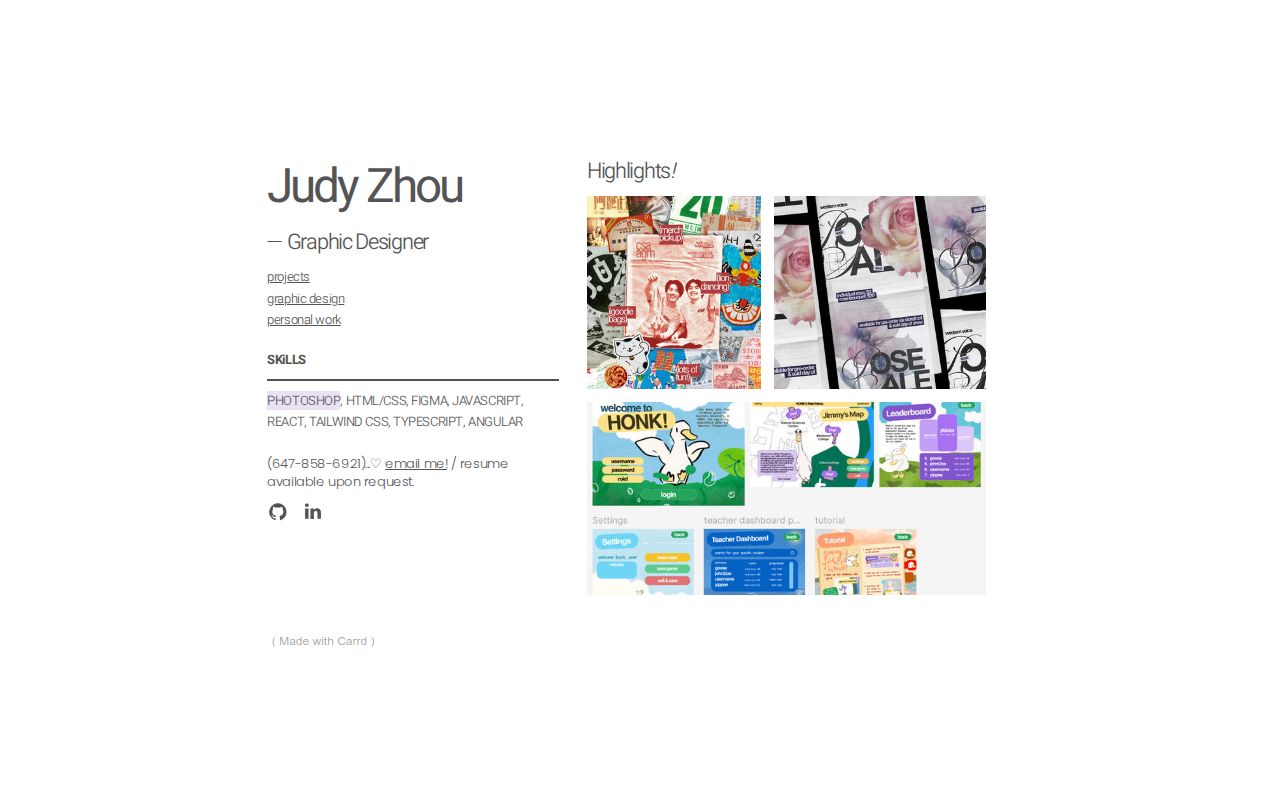 judy zhou's portfolio
